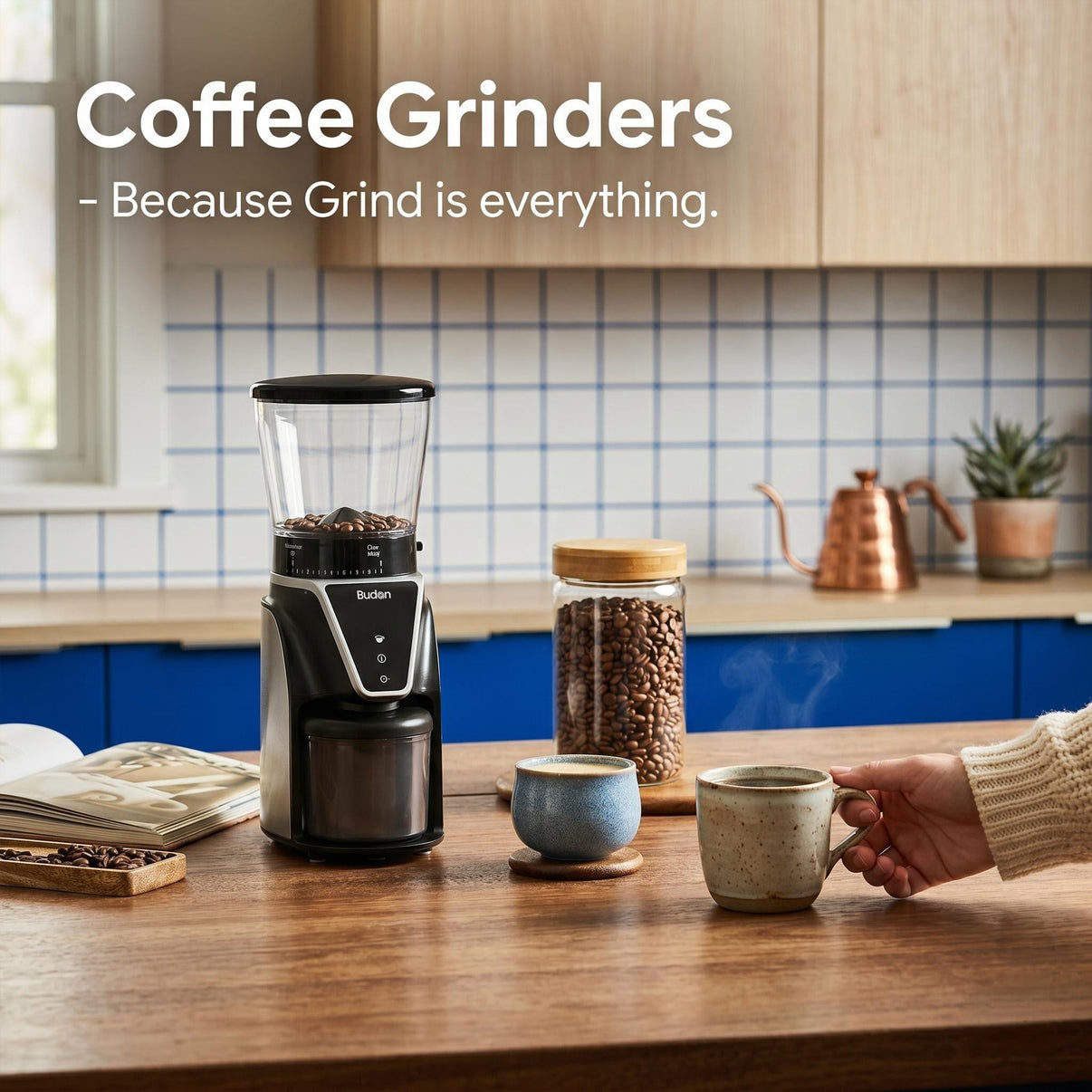 Budan Espresso Machine with In Built Grinder | Semi Automatic Coffee M ...
